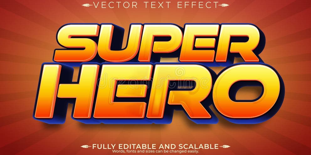 Superhero Text Effect, Editable Cartoon and Comic Text Style Stock ...
