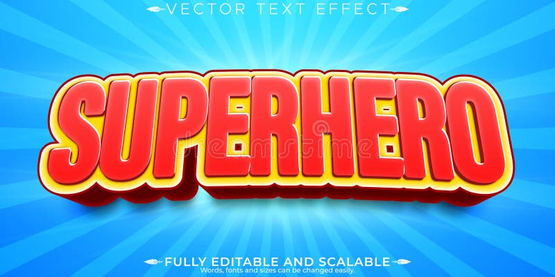 Superhero Text Effect, Editable Cartoon and Comic Text Style Stock ...