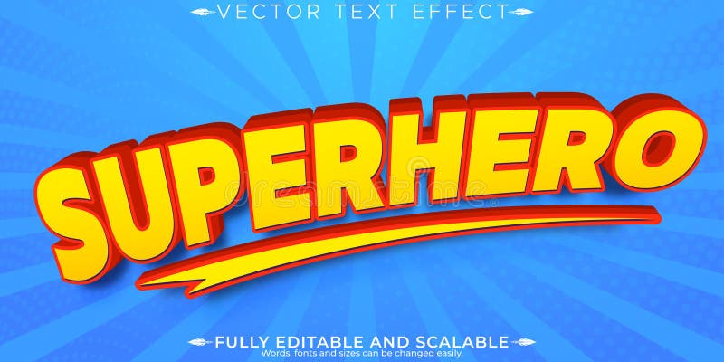 Superhero Text Effect, Editable Cartoon and Comic Text Style Stock ...