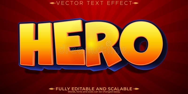 Superhero Text Effect, Editable Cartoon and Comic Text Style Stock ...