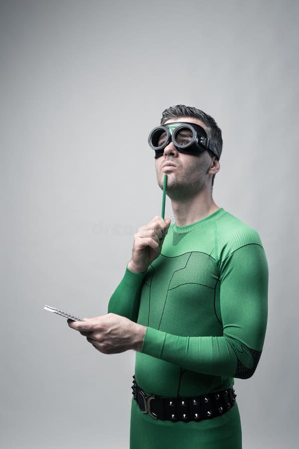 Superhero looking away stock image. Image of lighting - 46269985