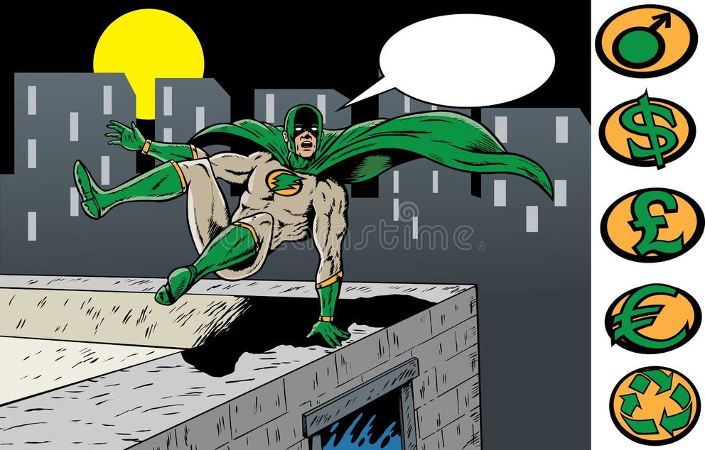 Superhero to the rescue stock vector. Illustration of hero - 17433814