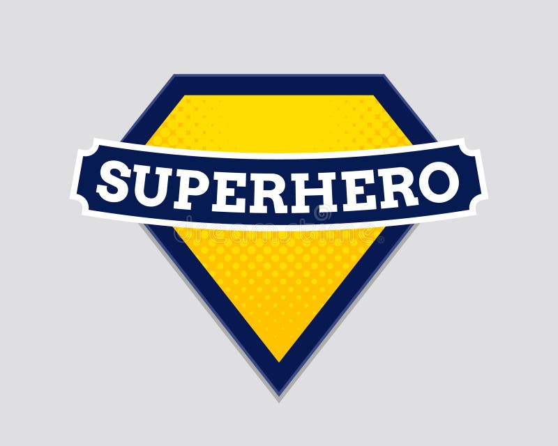 Superhero Vector Badge Logo. Super Hero Shield Man Icon Symbol of Power ...