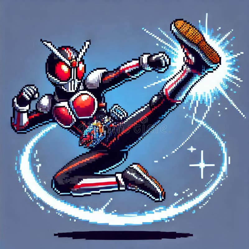 Superhero Vector Design Using Super Kick Style, Pixel Art Stock ...