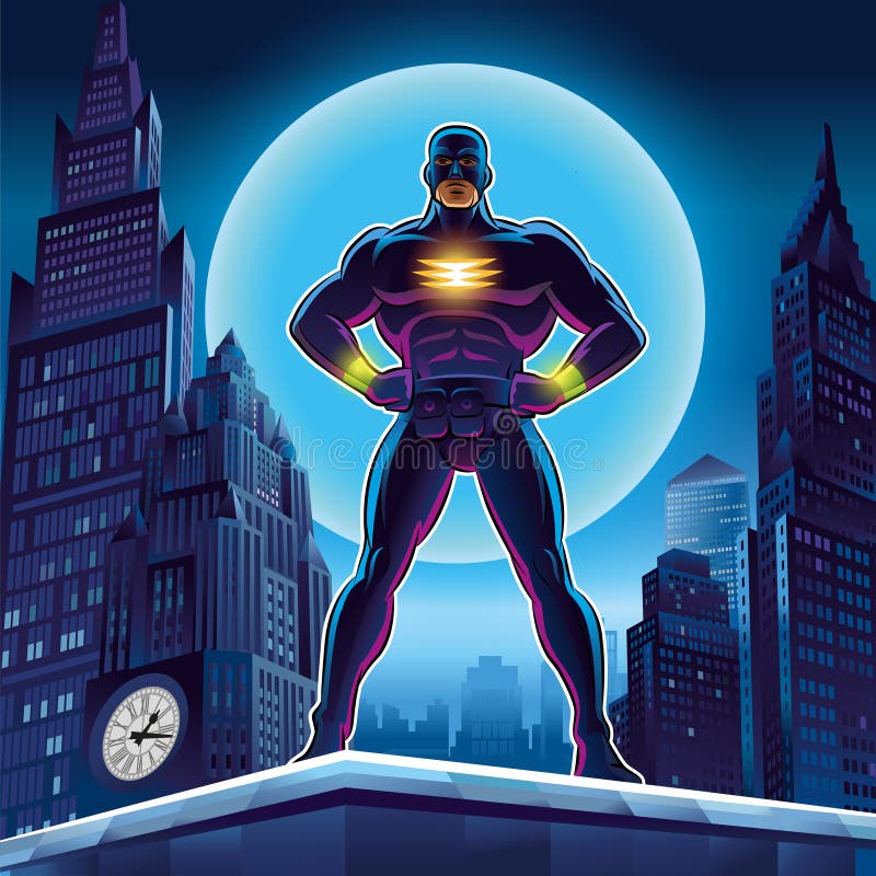 Superhero. Vector Illustration on a Background Stock Vector ...