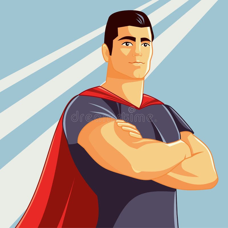 Superhero Vector Illustration in Comics Style Stock Vector ...