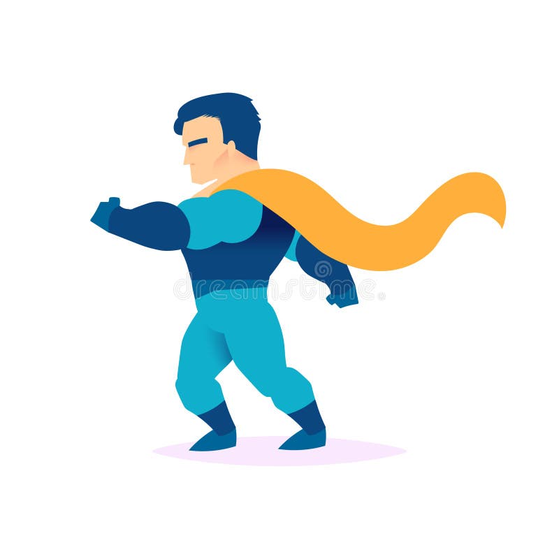 Dynamic Superhero Vector Male Character Action Poses Stock Illustration ...