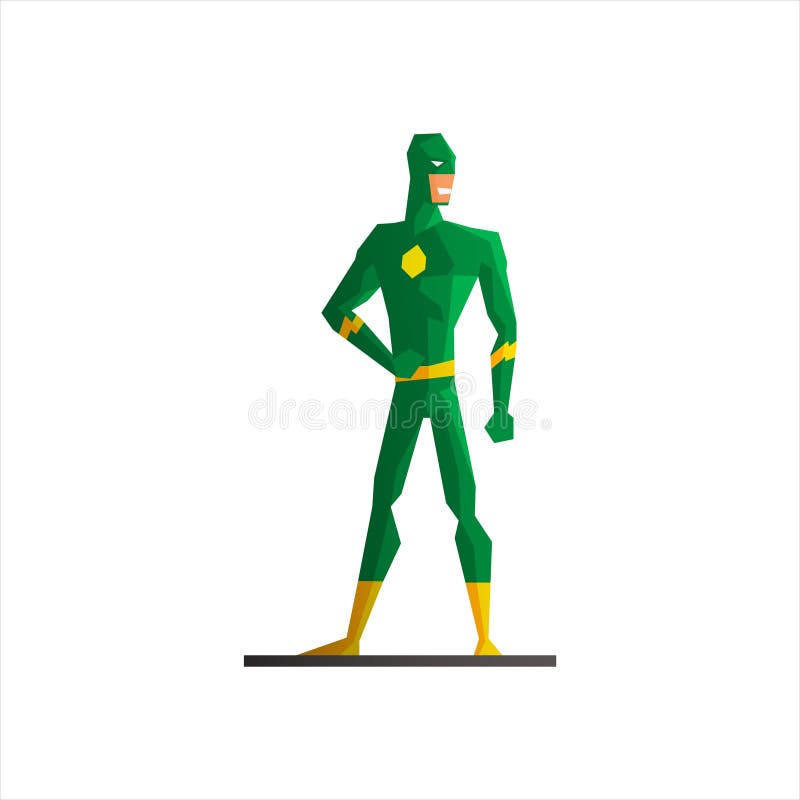 Superhero Wearing Green Suite Vector Illustration Stock Vector ...