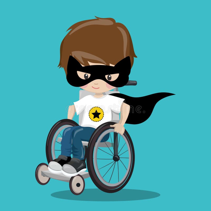 Superhero in a Wheelchair Black Batman 05 Stock Vector - Illustration ...