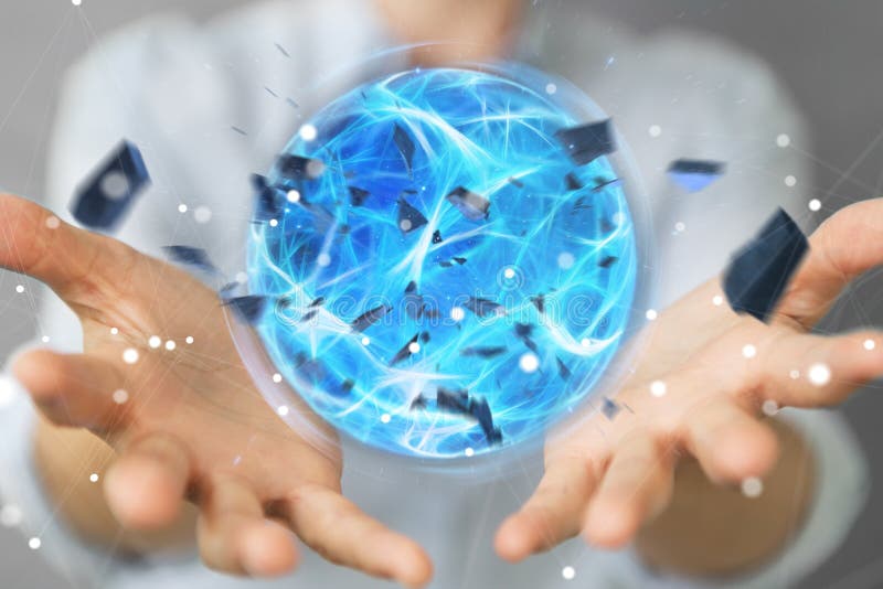 Superhero Creating a Power Ball with His Hand Stock Illustration ...