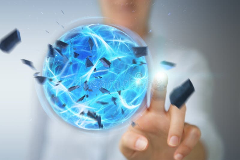Superhero Woman Creating a Power Ball with Her Hand 3D Rendering Stock ...