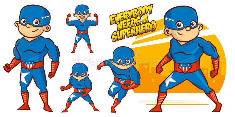 Superhero Character Superheroes Set Vector Illustration Design Stock ...