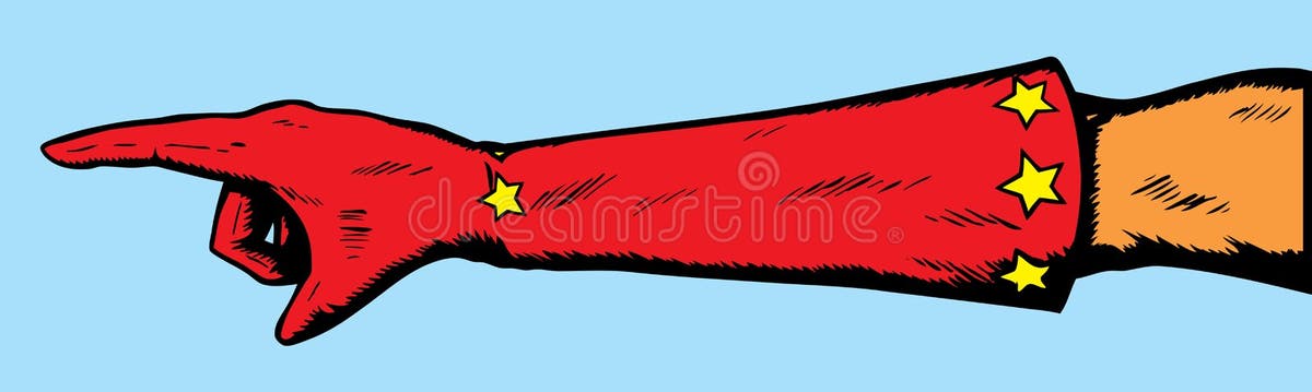 Superhero Hand Pointing Stock Illustrations – 166 Superhero Hand ...