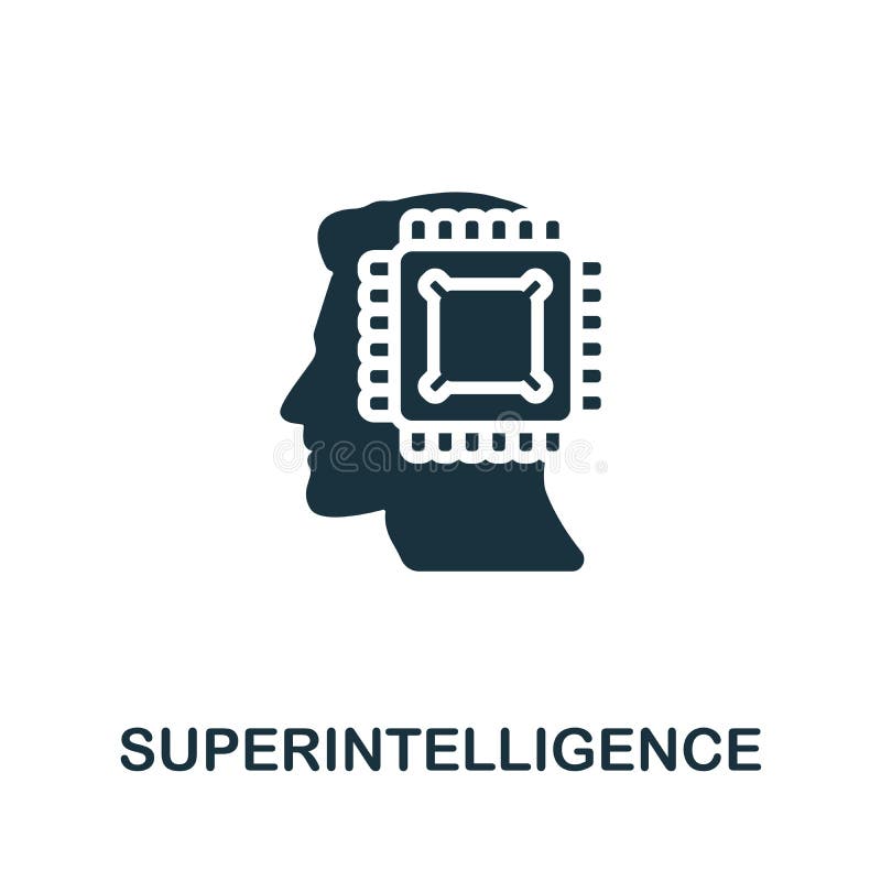 Superintelligence Icon. Monochrome Simple Smart Technology Icon for ...