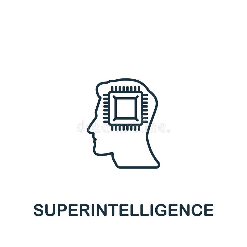Superintelligence Icon. Monochrome Simple Smart Technology Icon for ...