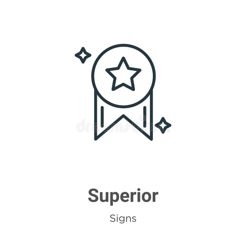 Outline Superior Vector Icon. Isolated Black Simple Line Element ...