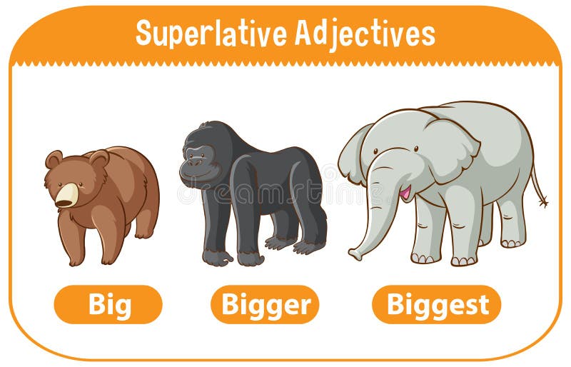 Superlative Adjectives for Word Big Stock Vector - Illustration of ...