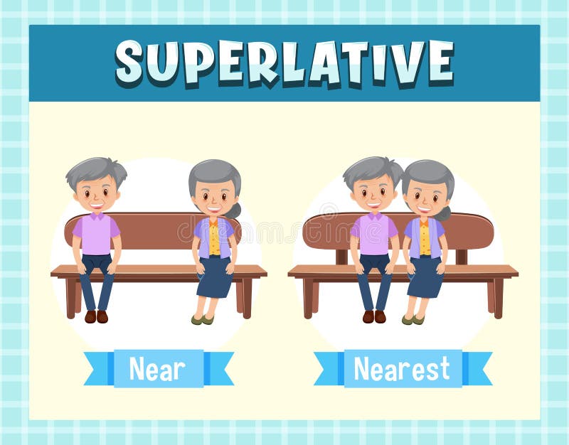 Superlative Adjectives for Word Near Stock Vector - Illustration of ...