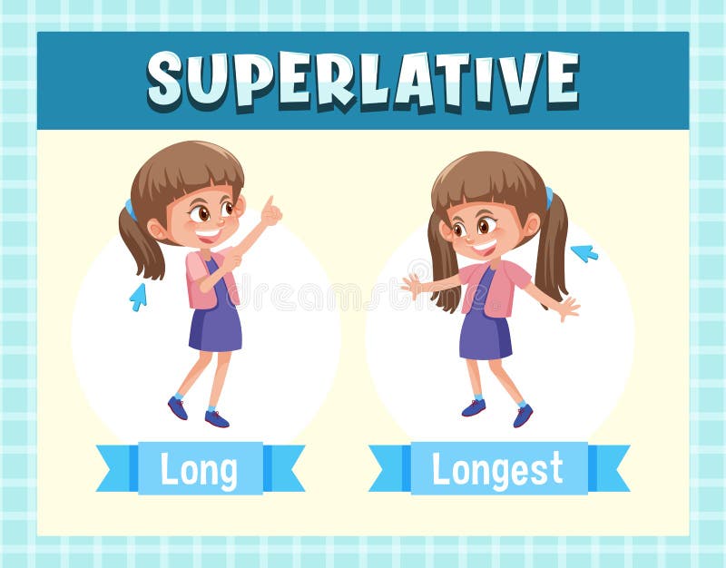 Superlative Adjectives for Word Near Stock Vector - Illustration of ...