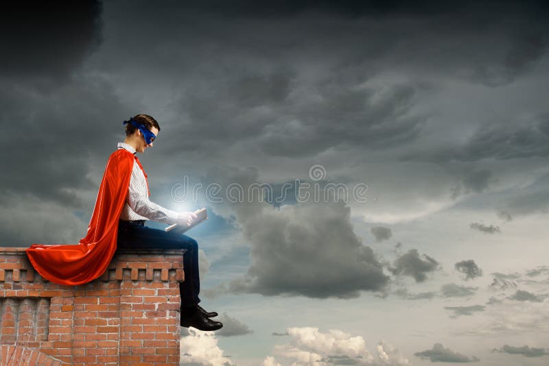 Superman with book stock photo. Image of read, business - 46227754
