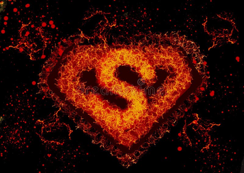 Superman fire mark editorial photo. Image of wallpaper - 184541916