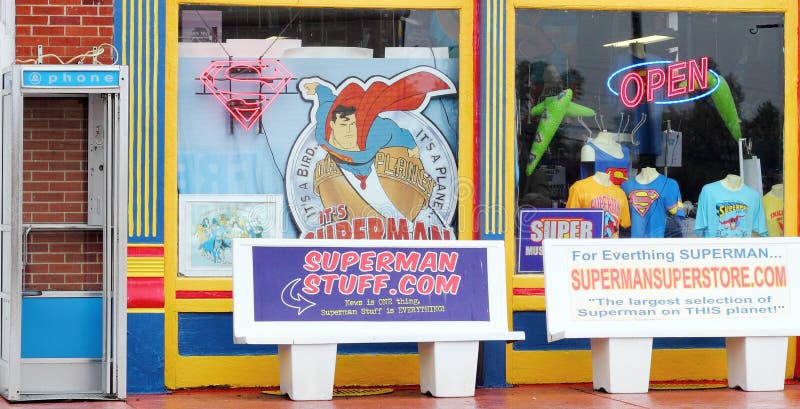 Superman Gift Shop editorial stock photo. Image of rescue - 30657998