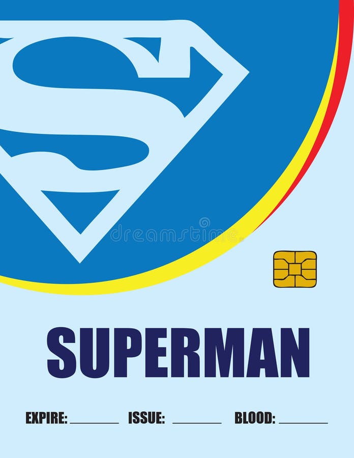 Superman ID card editorial image. Illustration of development - 222361335