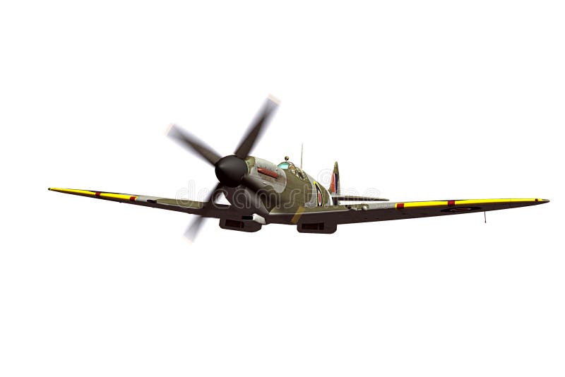 Supermarine Spitfire Isolated on White Background Stock Illustration ...