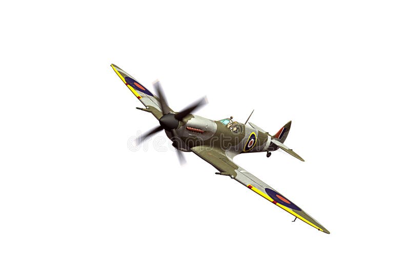 Supermarine Spitfire Isolated on White Background Stock Illustration ...