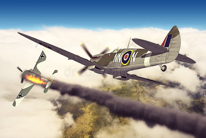 Supermarine Spitfire stock illustration. Illustration of heroic - 50056462