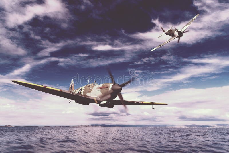 Supermarine Spitfire stock photo. Image of engine, dusk - 50056720