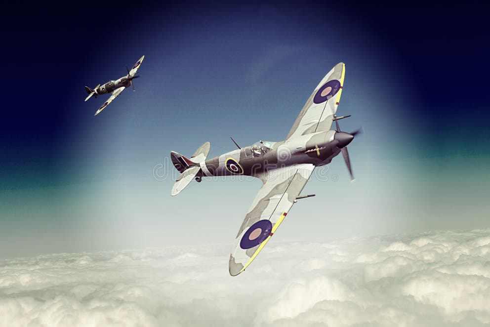 Supermarine Spitfire stock illustration. Illustration of command - 50056741