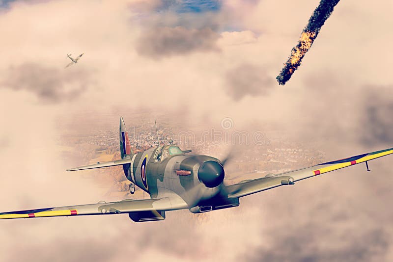 Supermarine Spitfire Victorious during WW2 Stock Illustration ...
