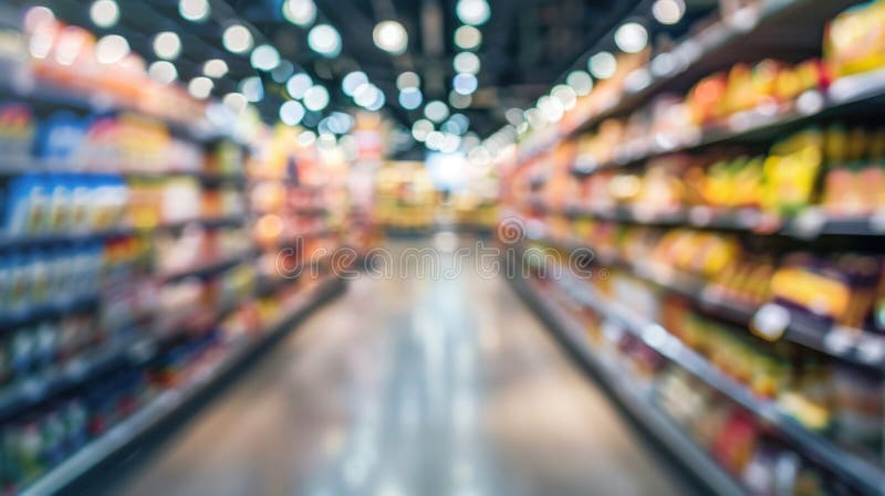 Supermarket Blur Background with Bokeh, Abstract Defocused Background ...