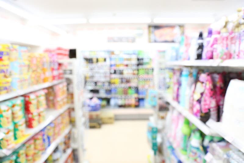 Supermarket Blur Background with Bokeh Stock Photo - Image of closeup ...