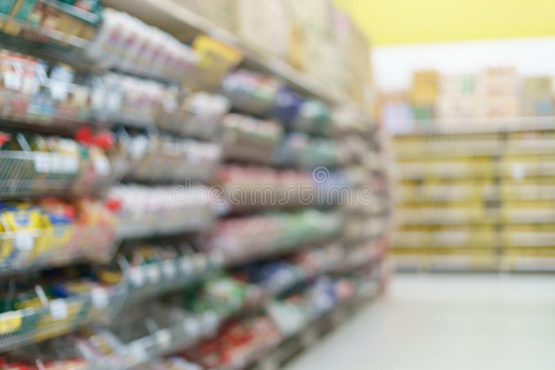 Blurred of Supermarket with Product Shelves Background Image Stock ...