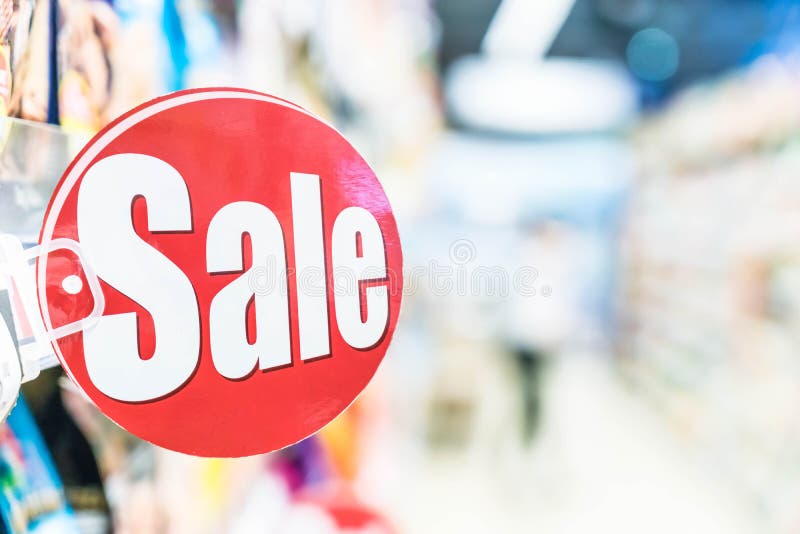 Supermarket discount sign stock photo. Image of people - 93524490