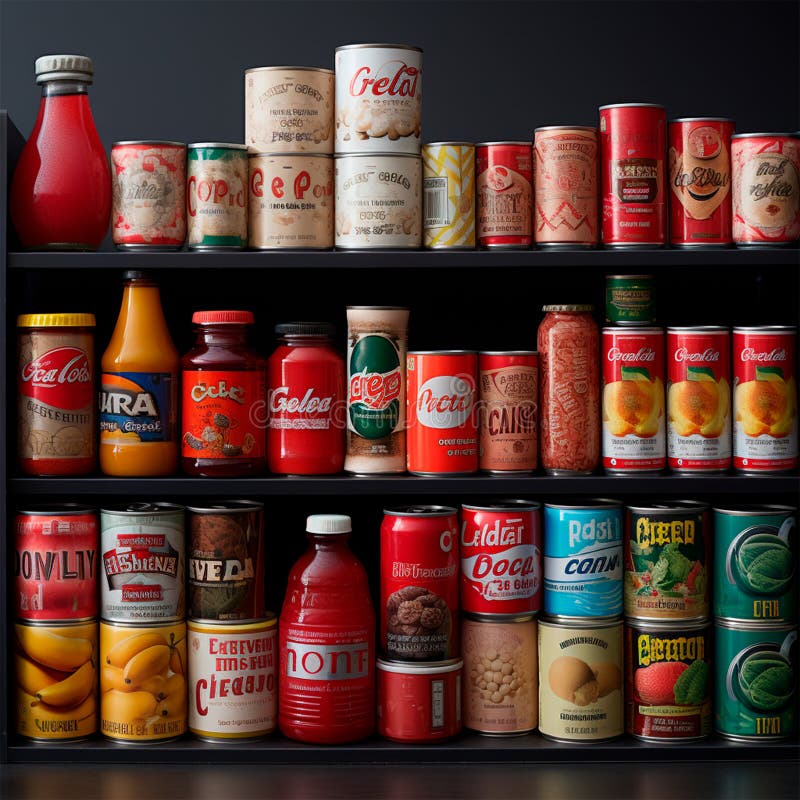 Supermarket Display of Cans and Canned Food on Display - AI Generated ...