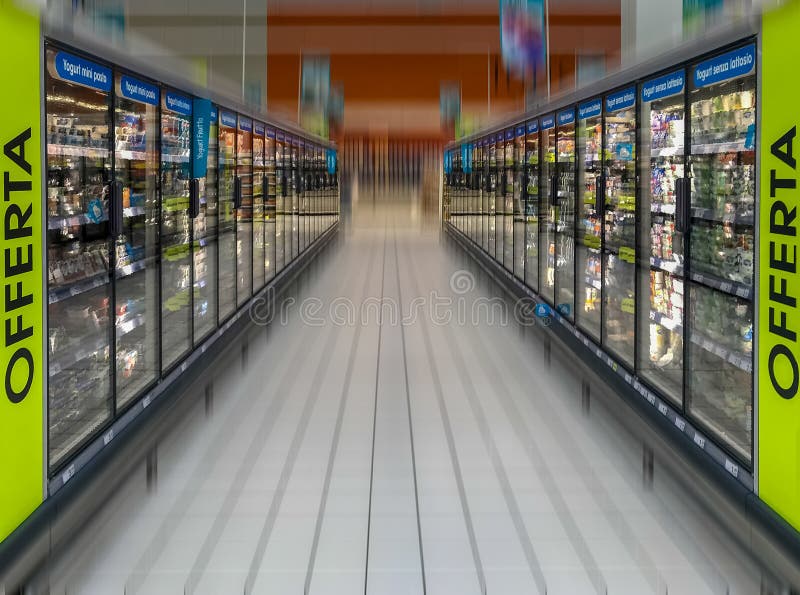 Supermarket freezer stock image. Image of refrigeration - 111182263