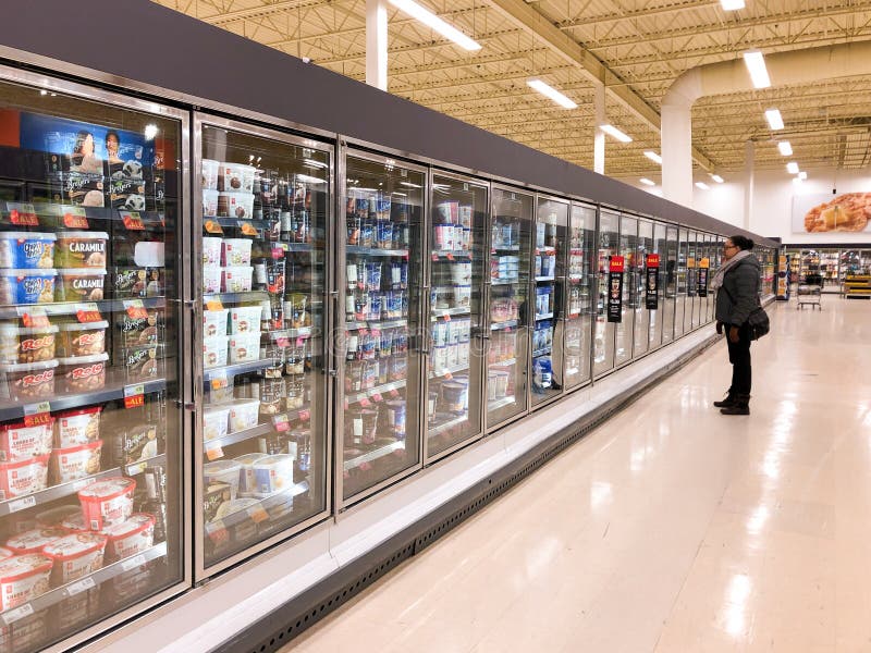 Supermarket Grocery Store With Frozen Food Section Aisle Editorial Image Editorial Image