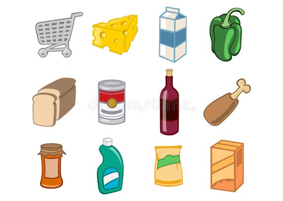 Supermarket Objects Stock Illustrations – 2,221 Supermarket Objects ...