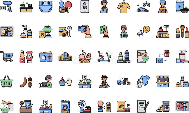 Supermarket Icons High-Quality Vector Icons Collection with Editable ...
