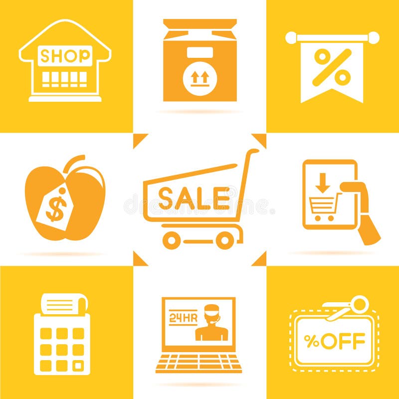 Supermarket icons stock illustration. Illustration of calculate - 40850882