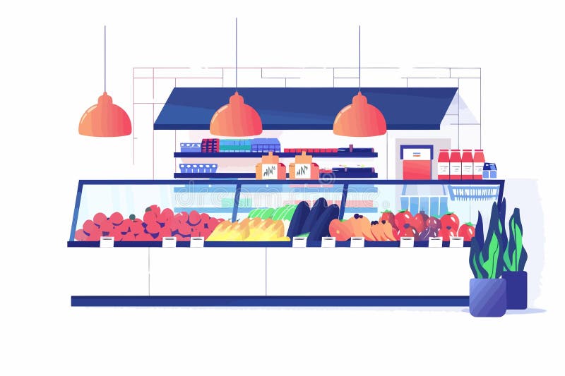 Supermarket Interior Isolated Vector Style Stock Vector - Illustration ...