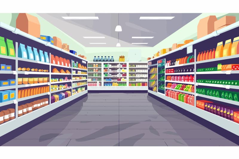 Supermarket Interior Isolated Vector Style Stock Vector - Illustration ...