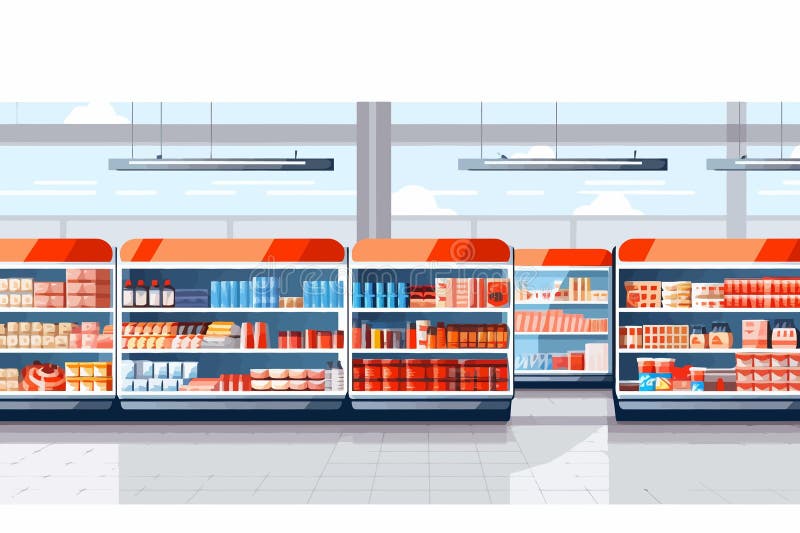 Supermarket Interior Vector Flat Minimalistic Isolated Illustration ...