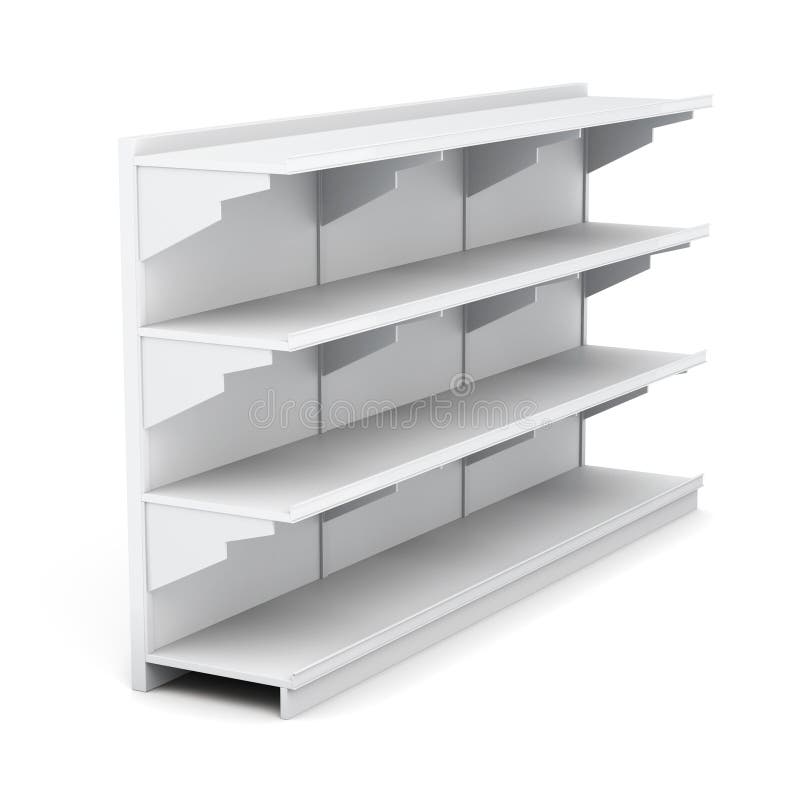 Rack with Shelves Front View on a White Background. Stock Illustration ...