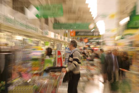 Supermarket: Rush hour stock photo. Image of store, buying - 3819842