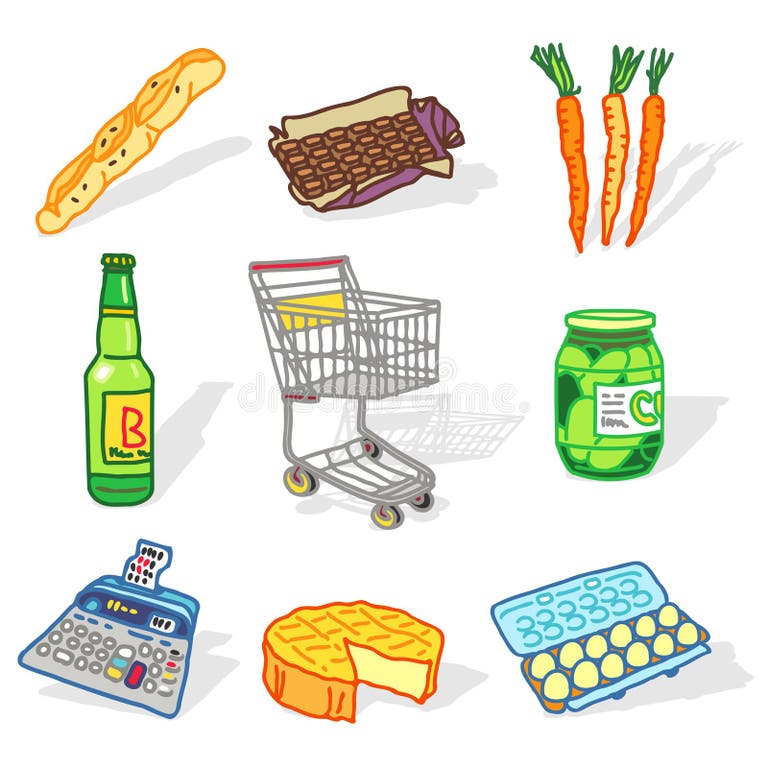 Supermarket Objects Stock Illustrations – 2,221 Supermarket Objects ...