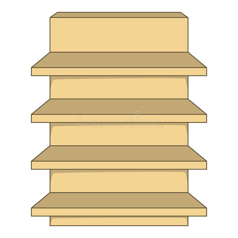 Supermarket Shelf Icon, Cartoon Style Stock Vector - Illustration of ...